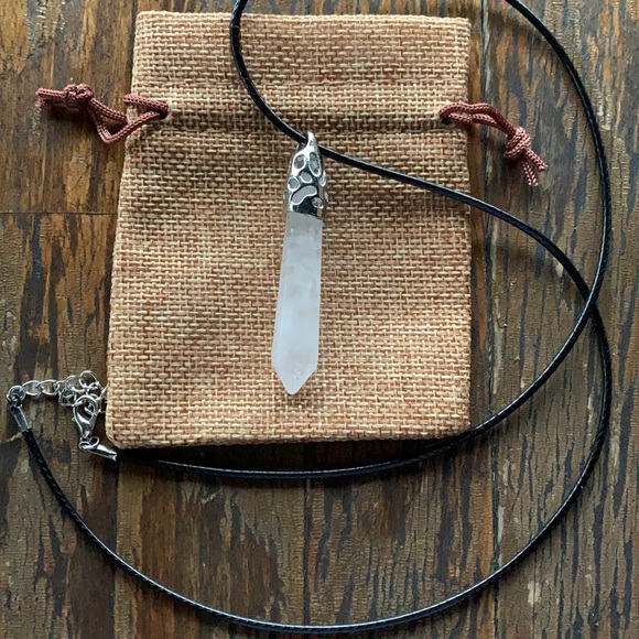 Hand Crafted | Accessories | Clear Quartz Mens Necklace Mens Crystal ...